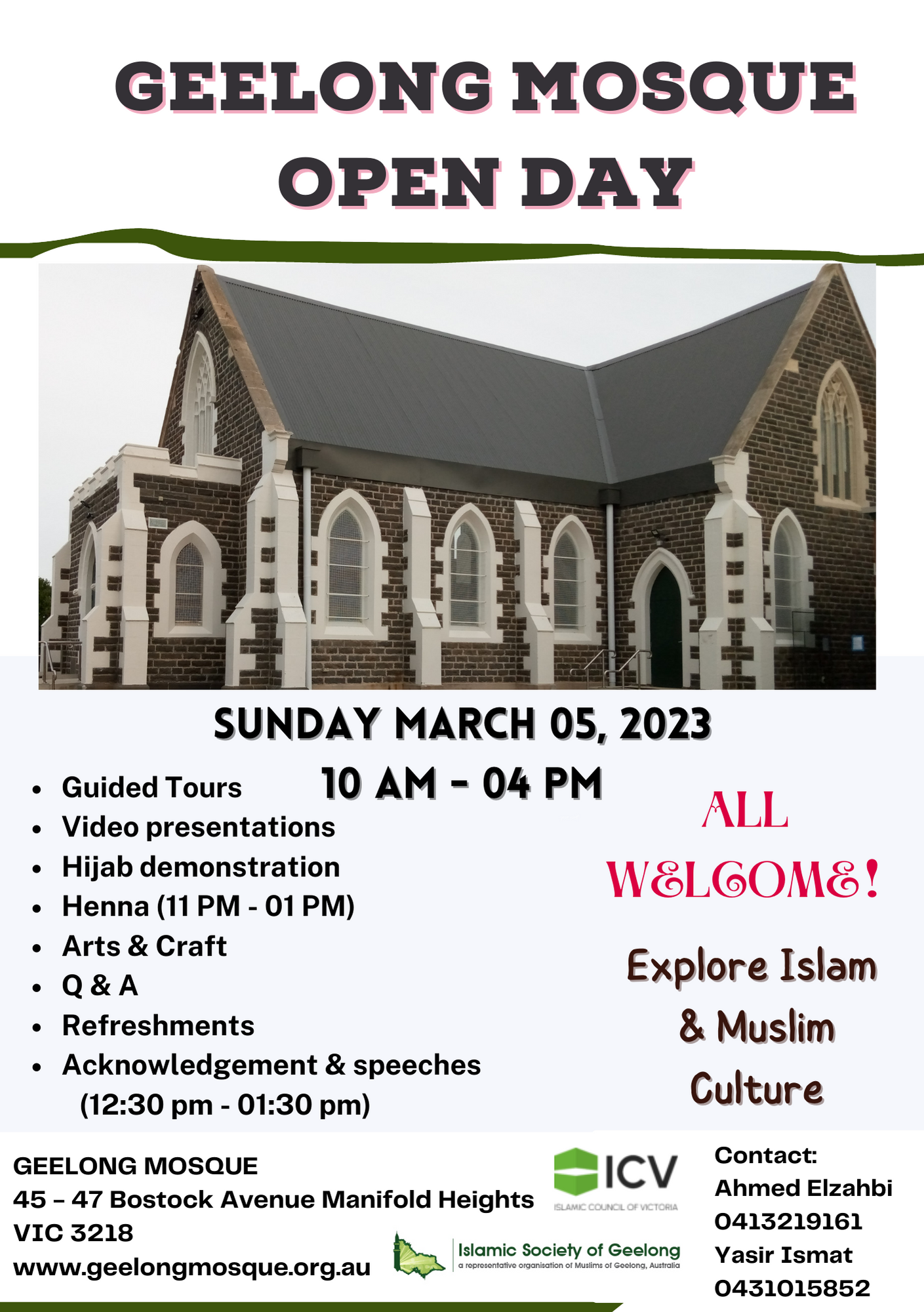GEELONG MOSQUE OPEN DAY MARCH 05, 2023 - Islamic Society of Geelong